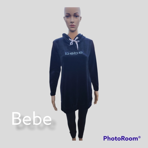 bebe | Dresses | Bebe Velour Hoodie Dress | Poshmark